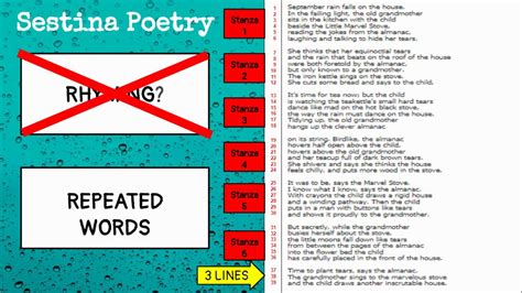Poetry Structure Sestina Youtube