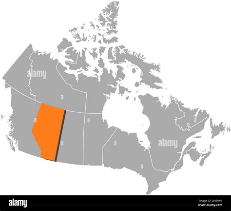Map Of Canada With The Provinces Alberta Is Highlighted By Orange