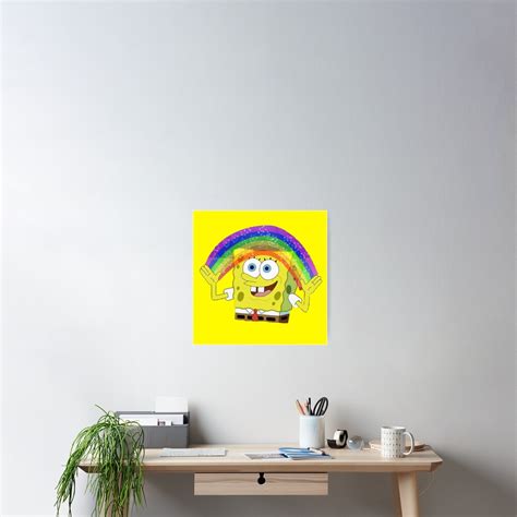 Spongebob Rainbow Meme Poster For Sale By Memezzone Redbubble