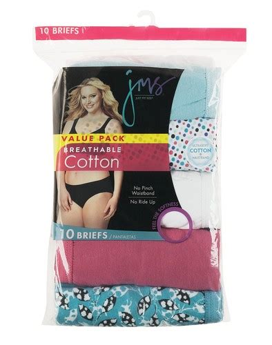 Just My Size Briefs 10 Pack Underwear Jms Cotton Tagless Assorted