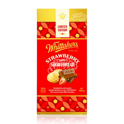 Whittakers Strawberry And Shortbread Milk Chocolate 100g Limited Edi