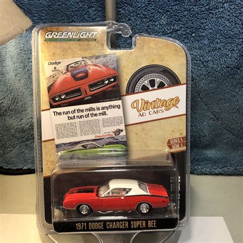 Nos Greenlight 1971 Dodge Charger Super Bee 1 64 Ad Cars Series Red