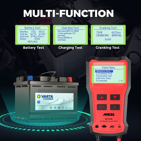 Ancel Bst100 12v Car Battery Tester Obd2 Car Diagnostic Tool Cranking