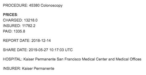 Kaiser Permanente Colonoscopy Statement Clearhealthcosts