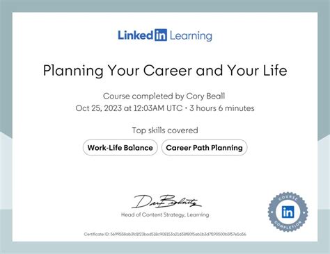 Cory Beall On Linkedin Certificate Of Completion