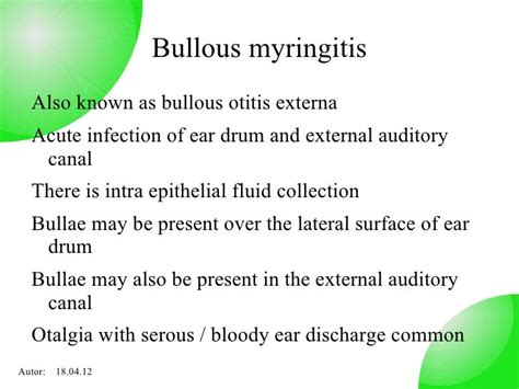 Bullous Myringitis Mycoplasma