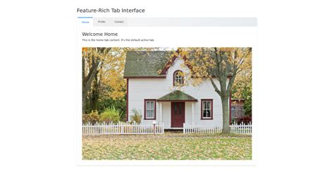 Rich Tab Interface Free Html Bootstrap Component