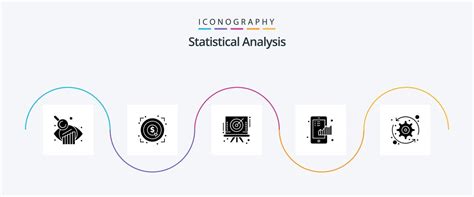 Statistical Analysis Glyph 5 Icon Pack Including Refresh Statistical