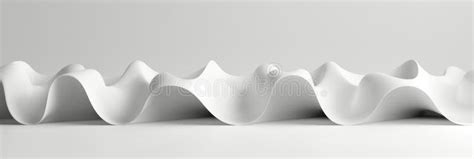 Abstract White Waves Background Smooth Wavy Background With Gradient Stock Illustration