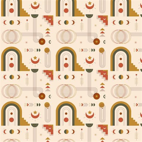 Free Vector Boho Geometric Pattern Design Free Vector Boho Geometric Pattern Design