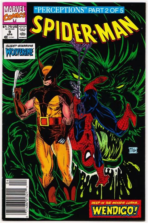 Spider Man 9 Wolverine Todd Mcfarlane Art Marvel 1991 Fn