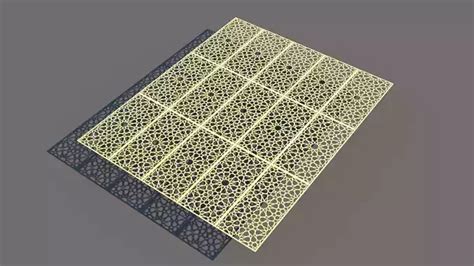 Gold Morrocan Pattern Decorative Panel Free 3d Model Cgtrader