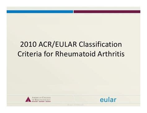 2010 Acr Eular Criteria For Ra