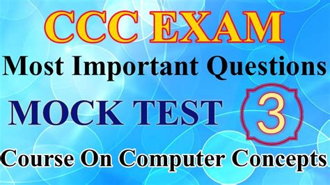 Ccc Exam Mock Test 3 Ccc Important Questions Youtube