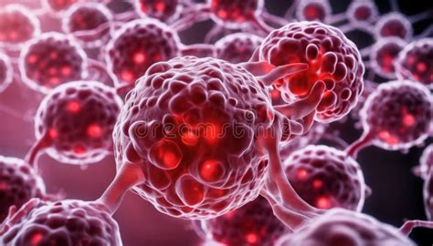 A Close Up Of A Red Cell Under A Microscope Stock Illustration
