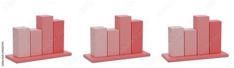 Red Graph Isolated On Transparent Background PNG Red Graph D Render Static Graph Stock