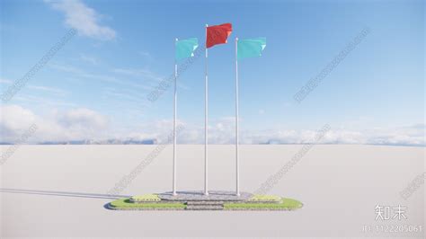 现代升旗台su模型下载【id1122205061】知末su模型网