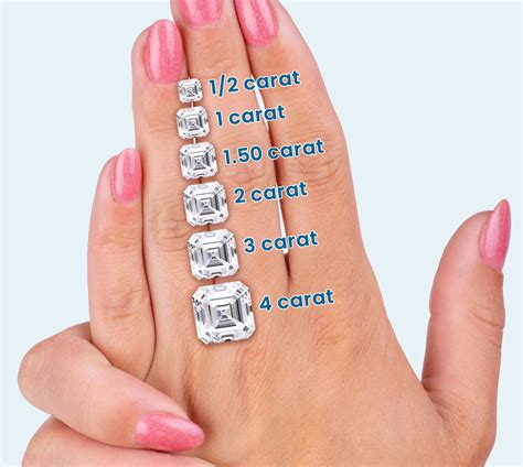 Asscher Cut Diamond Size Chart Carat Weight To Mm Size