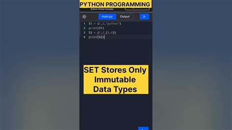 Sets In Python Programming Python Pythonprogramming Ytshorts Shorts Youtube