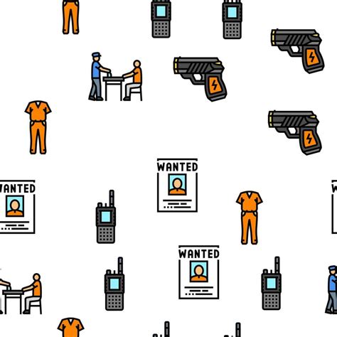 Crime Scene Police Evidence Vector Seamless Pattern 23245216 Vector Art