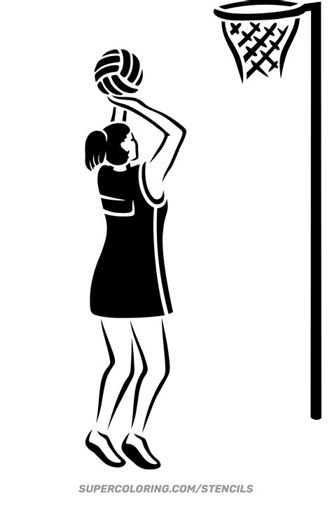 Stencil Of Netball Free Printable Papercraft Templates