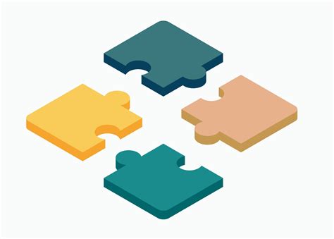 Isometric Puzzle Of Four Piece Flat Illustration 3063236 Vector Art At Vecteezy