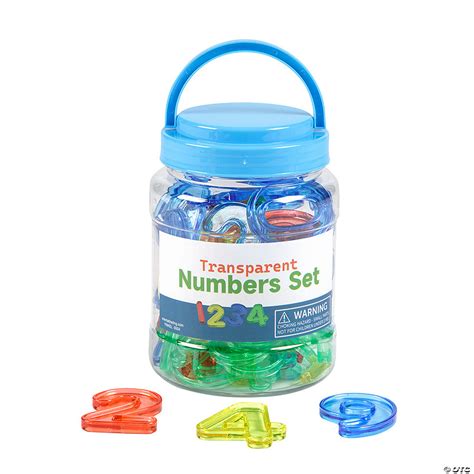 1 14 2 Translucent Numbers Counters Set With Storage Jar 52 Pc