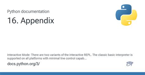 16 Appendix — Python 3150a0 Documentation