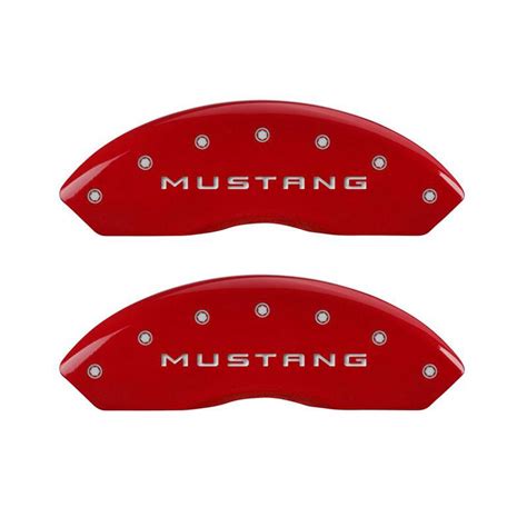 Mgp 4 Caliper Covers Engraved Front Mustang Engraved Rear Gt Red Finish