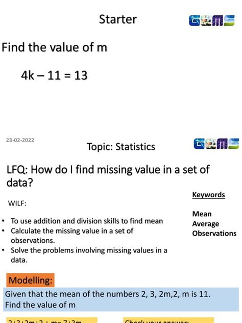 Year6 Maths Wk8 Average Missing Value Ppt Pdf Mean Mathematics