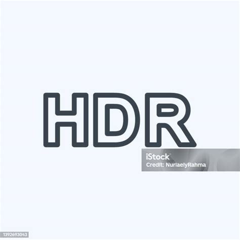 아이콘 hdr이 켜져 있습니다 사진 편집 기호에 적합합니다 선 스타일 편집 가능한 간단한 디자인 디자인 템플릿 벡터 간단한 기호