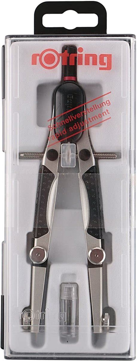 Rotring Compass Set Universal Compact Rapid Adjustment For Technical Drawing And Interior