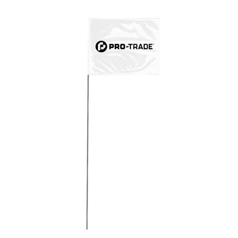 Pro Trade Marking Flag White 4 In X 5 In W 21 In Steel Staff 100
