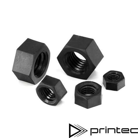 Пластиковая гайка М4 Черная нейлоновая шестиугольная, M4 Black plastic nut