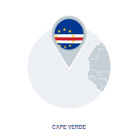 Cape Verde Map And Flag Vector Map Icon With Highlighted Cape Verde 21055427 Vector Art At Vecteezy