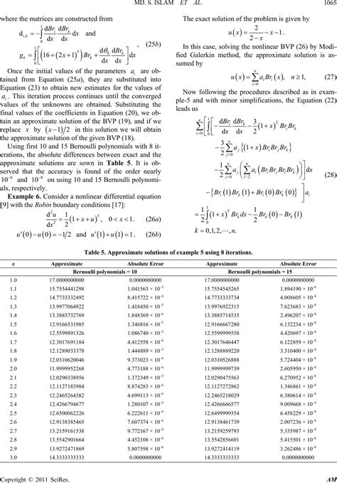 Numerical Solutions of a Class of Second Order Boundary Value Problems on Using Bernoulli ...