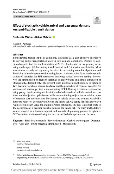 Effect Of Stochastic Vehicle Arrival And Passenger Demand On Semi Flexible Transit Design