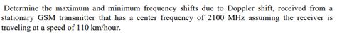determine the maximum and minimum frequency shifts
