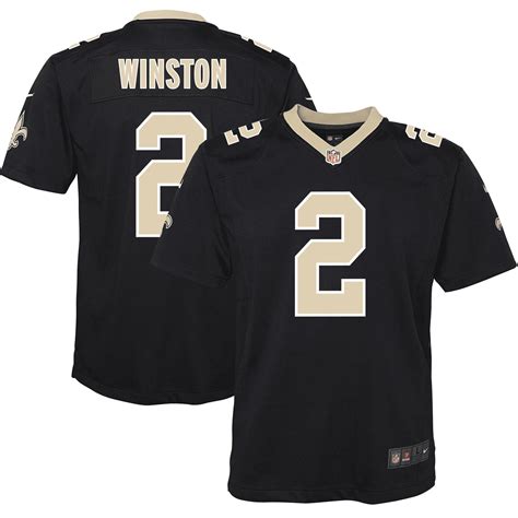 Jameis Winston 2 New Orleans Saints Youth Game Jersey Black Bluefink