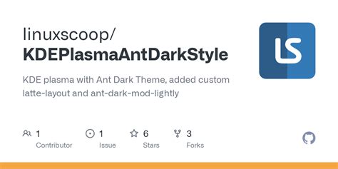 GitHub Linuxscoop KDEPlasmaAntDarkStyle KDE Plasma With Ant Dark Theme Added Custom Latte