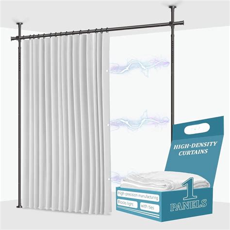 No Drill Divider For Room Separation Set Includes 106 W X 96 L White
