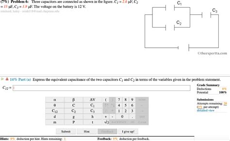 Solved Problem Three Capacitors Are Connected As Chegg