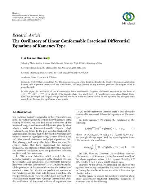 Pdf The Oscillatory Of Linear Conformable Fractional Differential