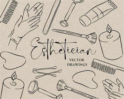 Hand Drawn Esthetician Icons Svg Png Business Card Clipart Download