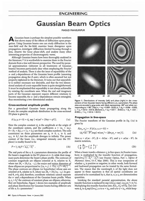 Pdf Gaussian Beam Optics