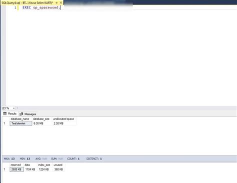 sql server da veri tabanı boş alanı bulmak sql server eğitimleri