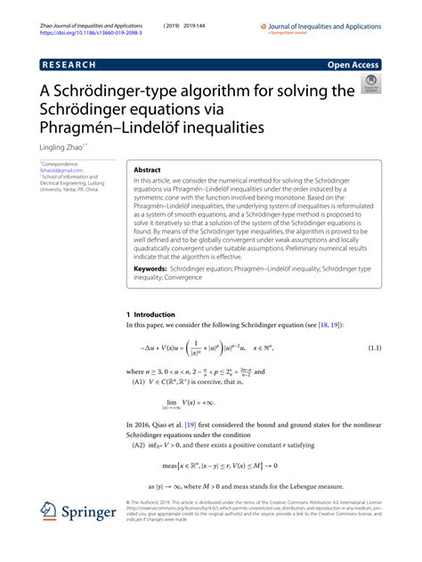 Pdf A Schrödinger Type Algorithm For Solving The Schrödinger Equations Via Phragménlindelöf