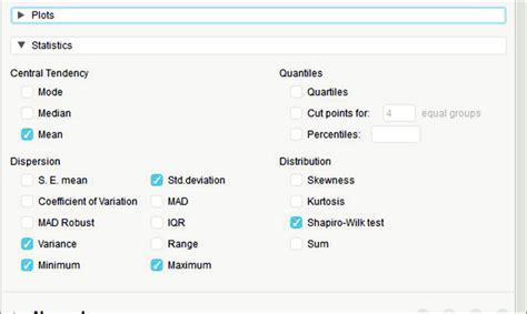 Statistics Section In The Descriptives Module In Jasp Download