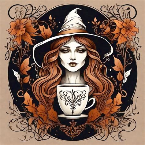 Premium Photo Floral Girl Tshirt Design With Coffee Generated Ai