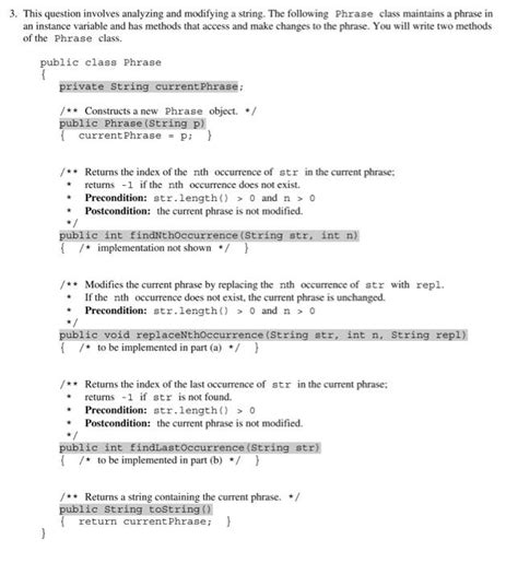 Solved 3 This Question Involves Analyzing And Modifying A